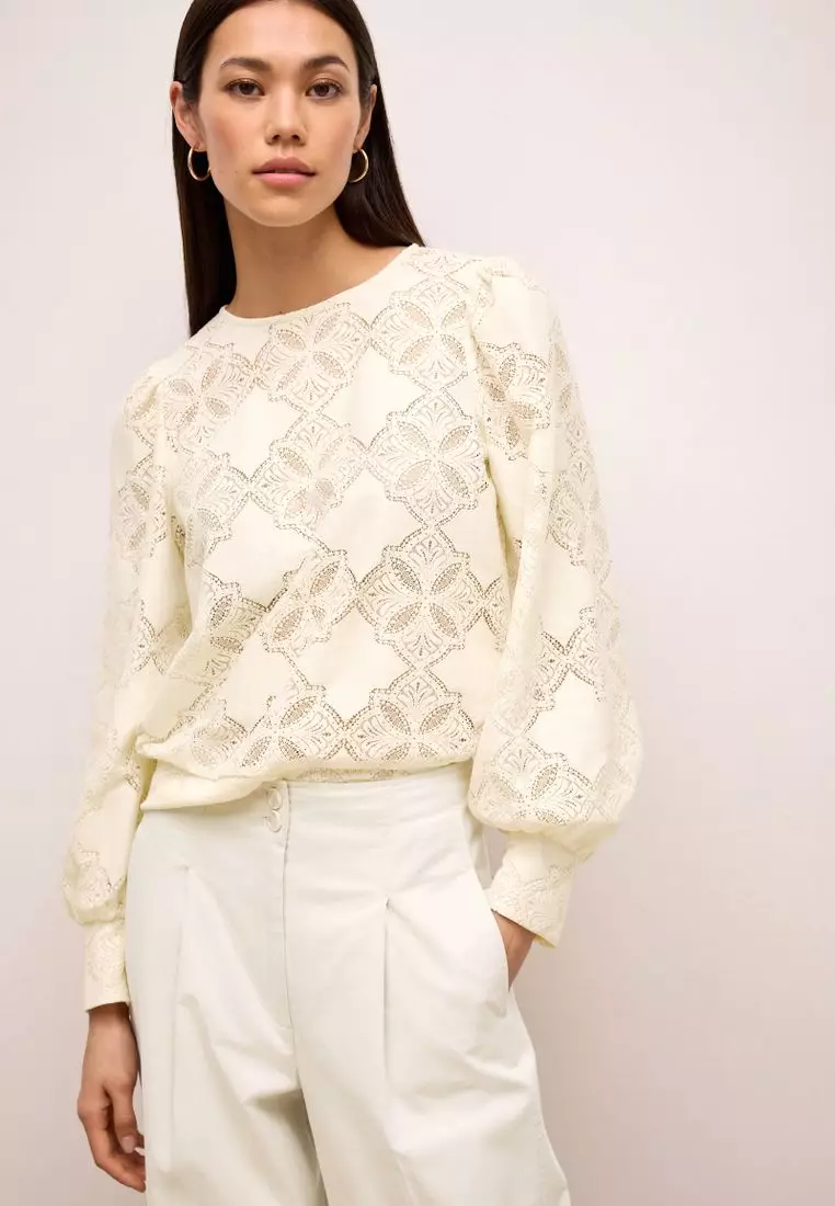 Buy NEXT Lace Long Sleeve Blouse 2025 Online | ZALORA