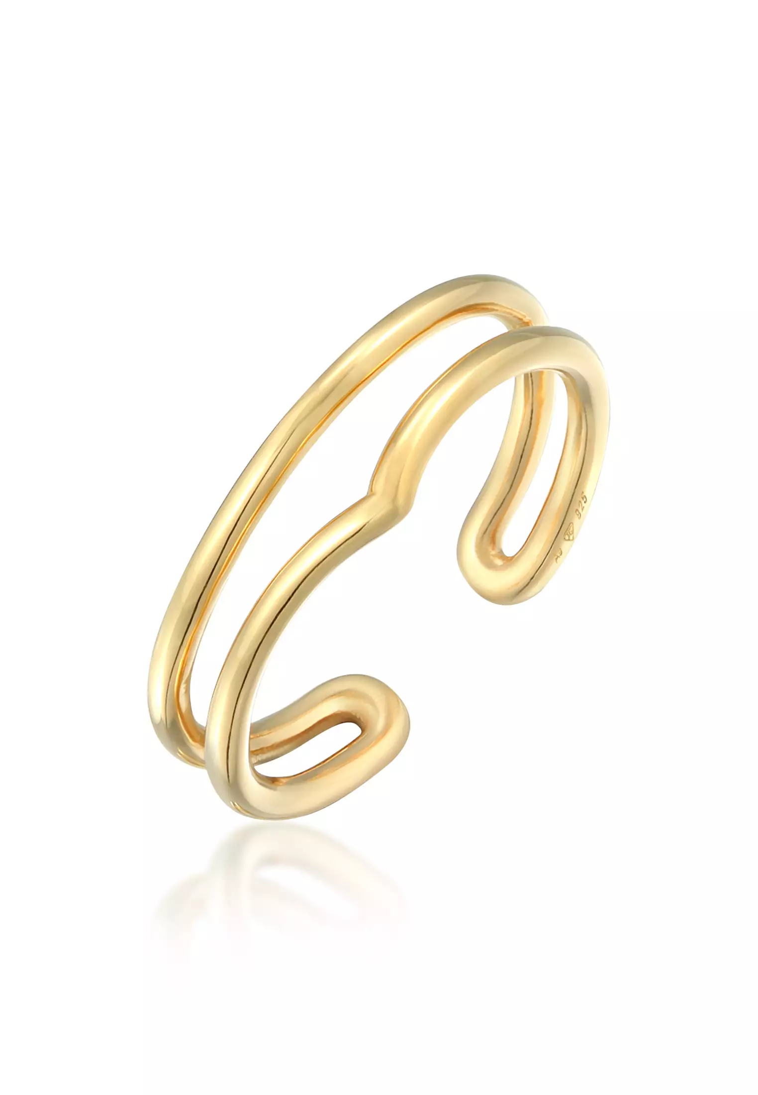Buy ELLI GERMANY Open Double Wave Ring – Gold-Plated Silver 2026 Online ...