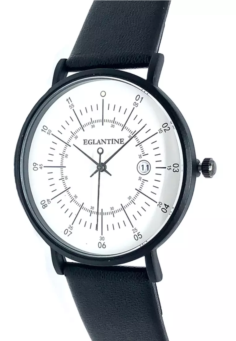 Buy EGLANTINE Paname 42mm Unisex IP Black Alloy case Quartz Watch ...