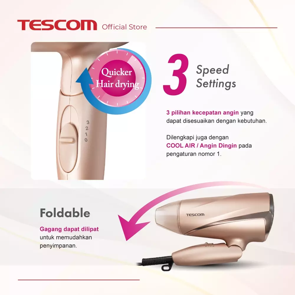 Jual Tescom Tescom Ionic Hair Dryer / Pengering Rambut Mengandung Ion ...