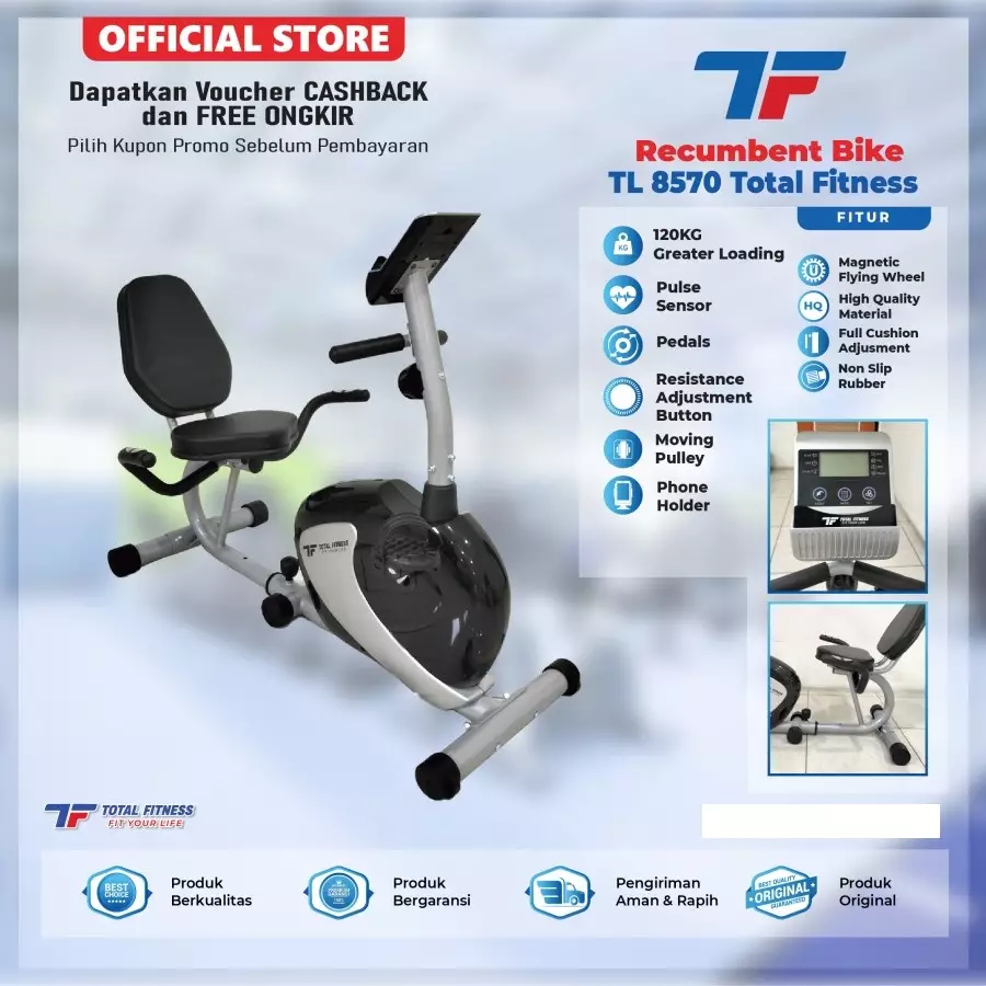 Jual Total Health gym TOTAL GYM - New Alat Olahraga Static Recumbent ...