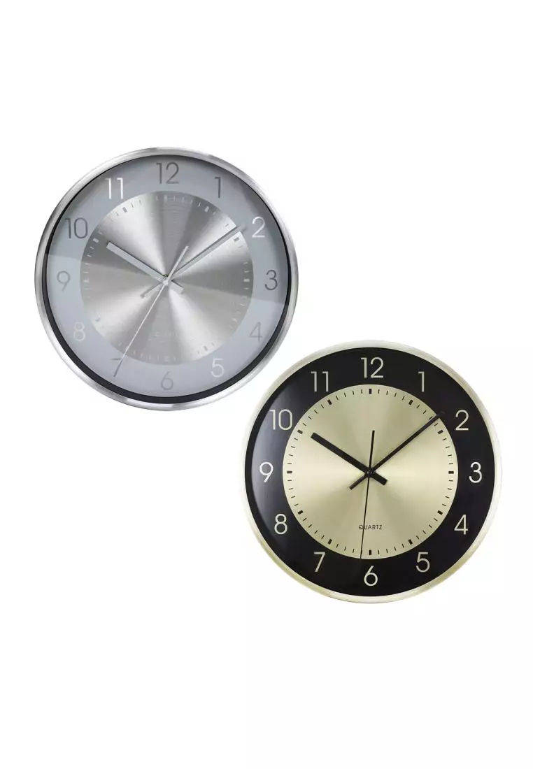 Buy At Home Deluxe Eugene Silent Metal Wall Clock 12“ Inches 2025 ...