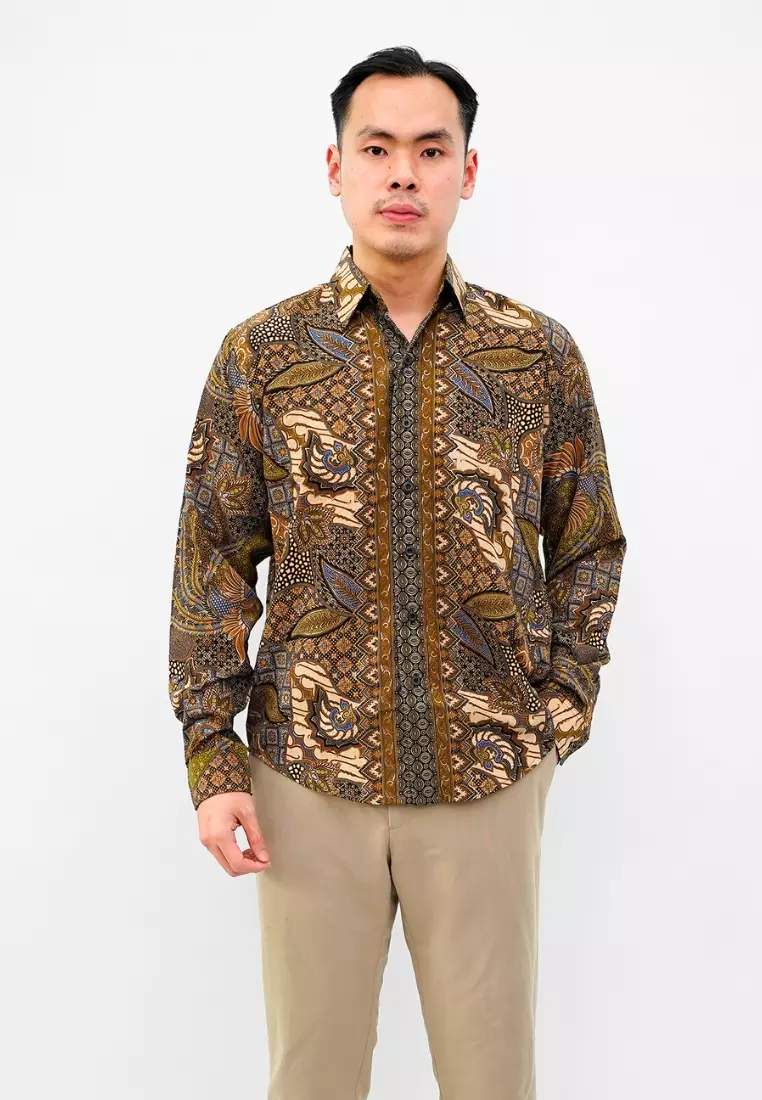 Jual Flike Batik Kemeja Batik Tangan Panjang Motif Amaraloka Original ...