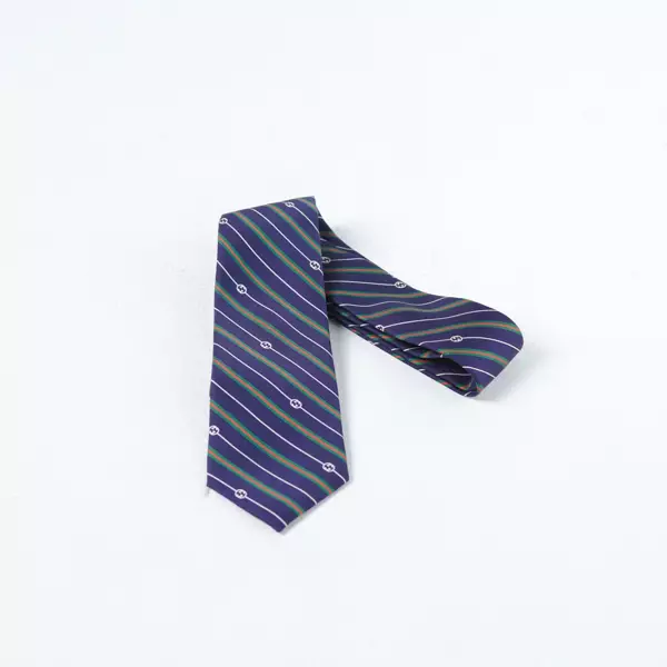 Jual Gucci Dasi GUCCI INTERLOCKING LINE WHITE NAVY SILK TIE 100% ...