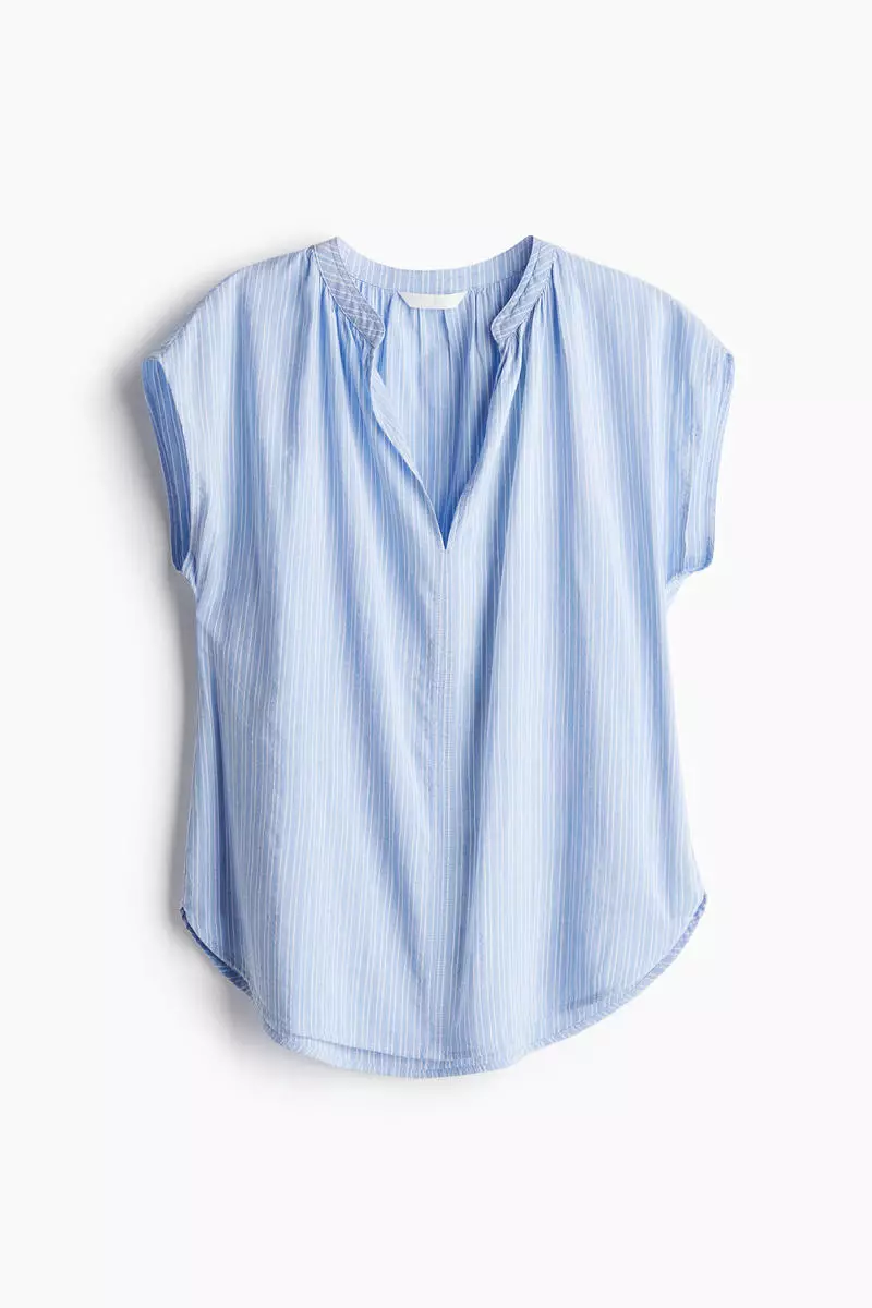 Buy H&M Band-collar blouse Online | ZALORA Malaysia