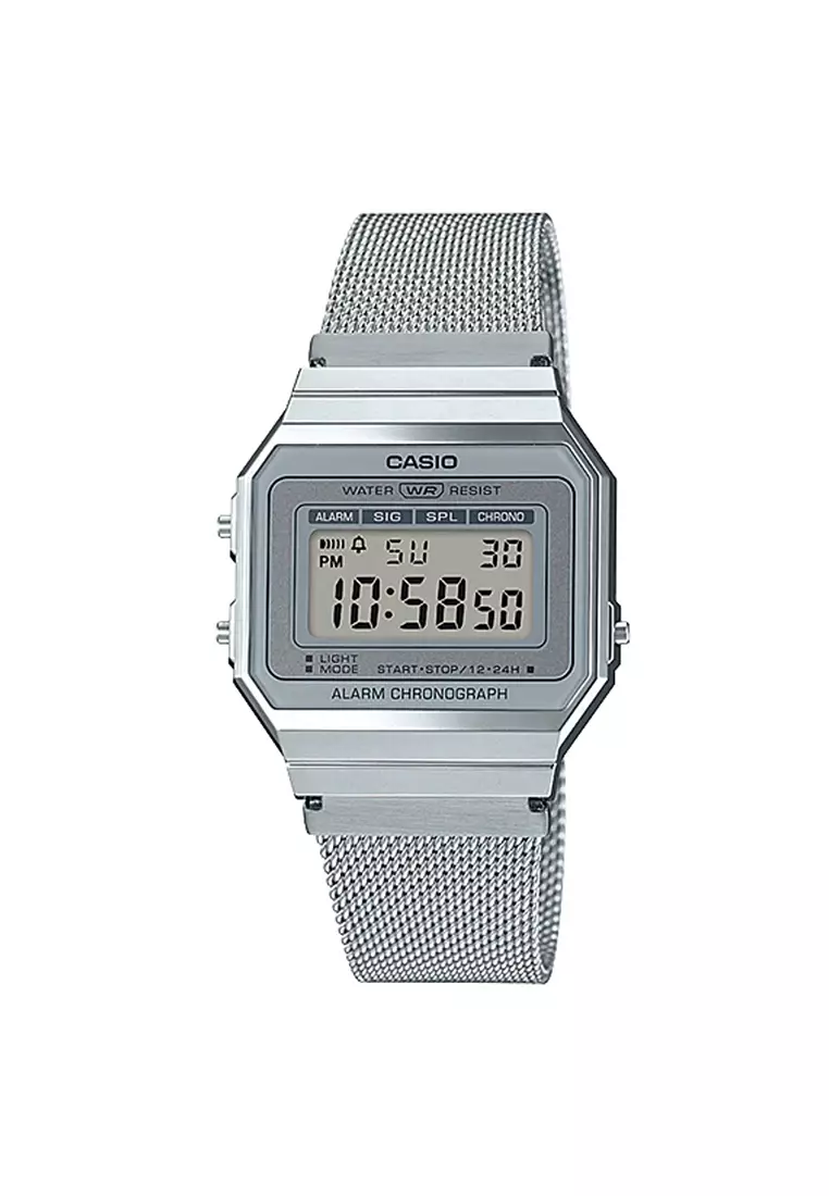 Buy Casio Casio Vintage Digital Mesh Watch (A700WM-7A) Online | ZALORA ...