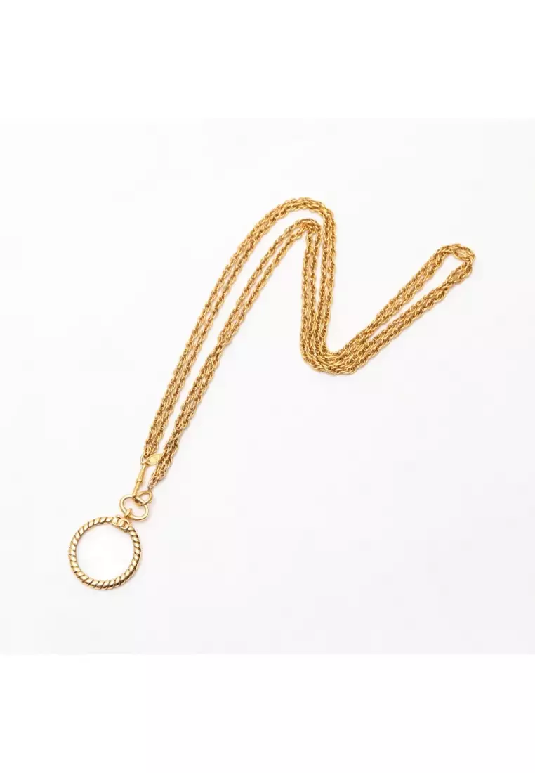 Buy Chanel Pre-Loved Chanel coco mark Loupe necklace GP gold vintage ...