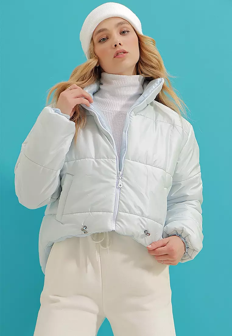 Jual Alacati Stand Collar Double Pocketed Inflatable Puffer Jacket ...