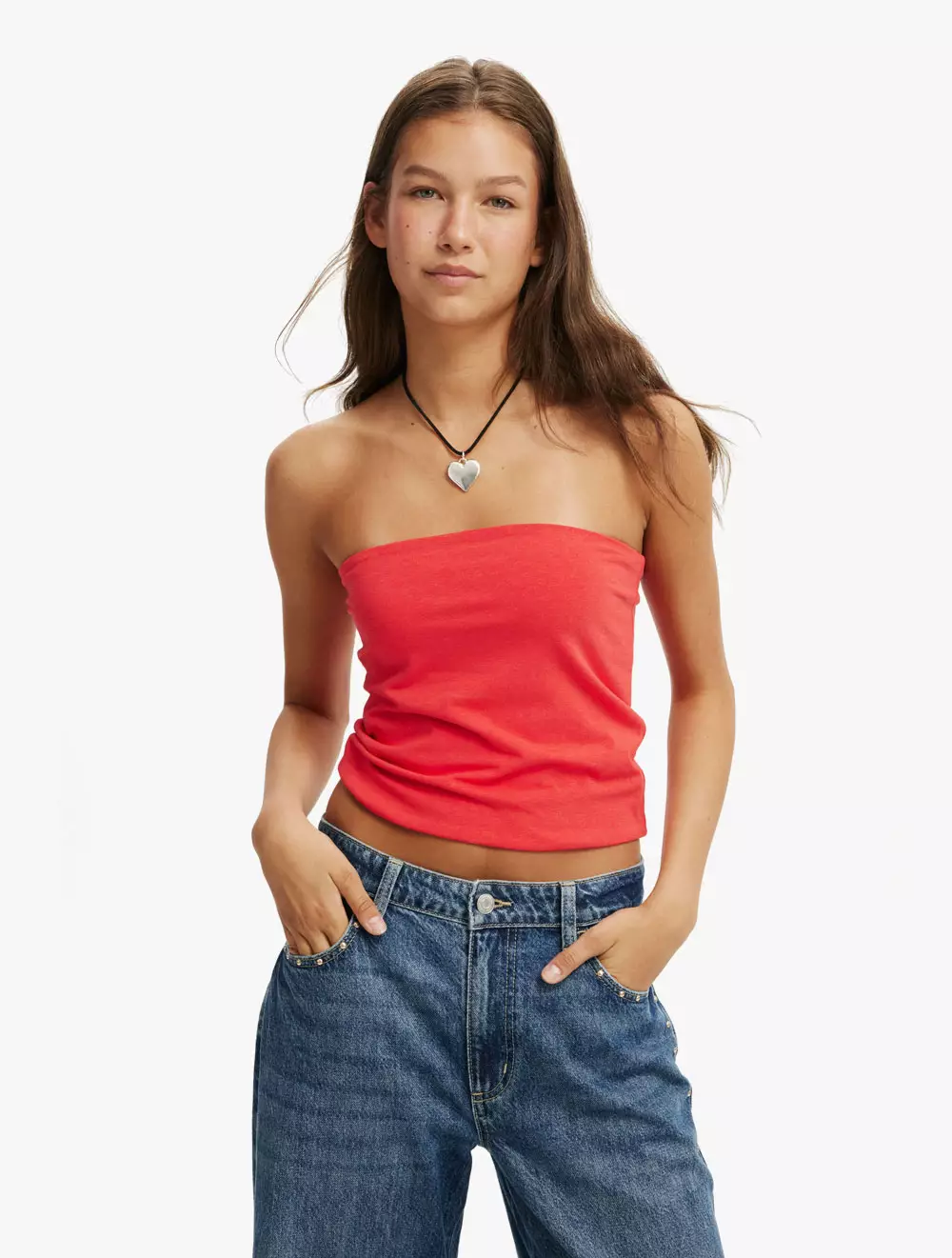 Jual Cotton On Cotton On - S/LESS TOPS - All Day Tube Top - SUMMER RED ...