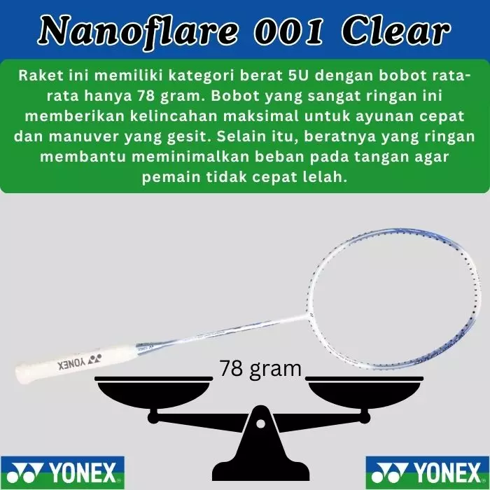 Jual Yonex Raket Badminton Yonex Nanoflare 001 Clear GRATIS Senar, tas ...