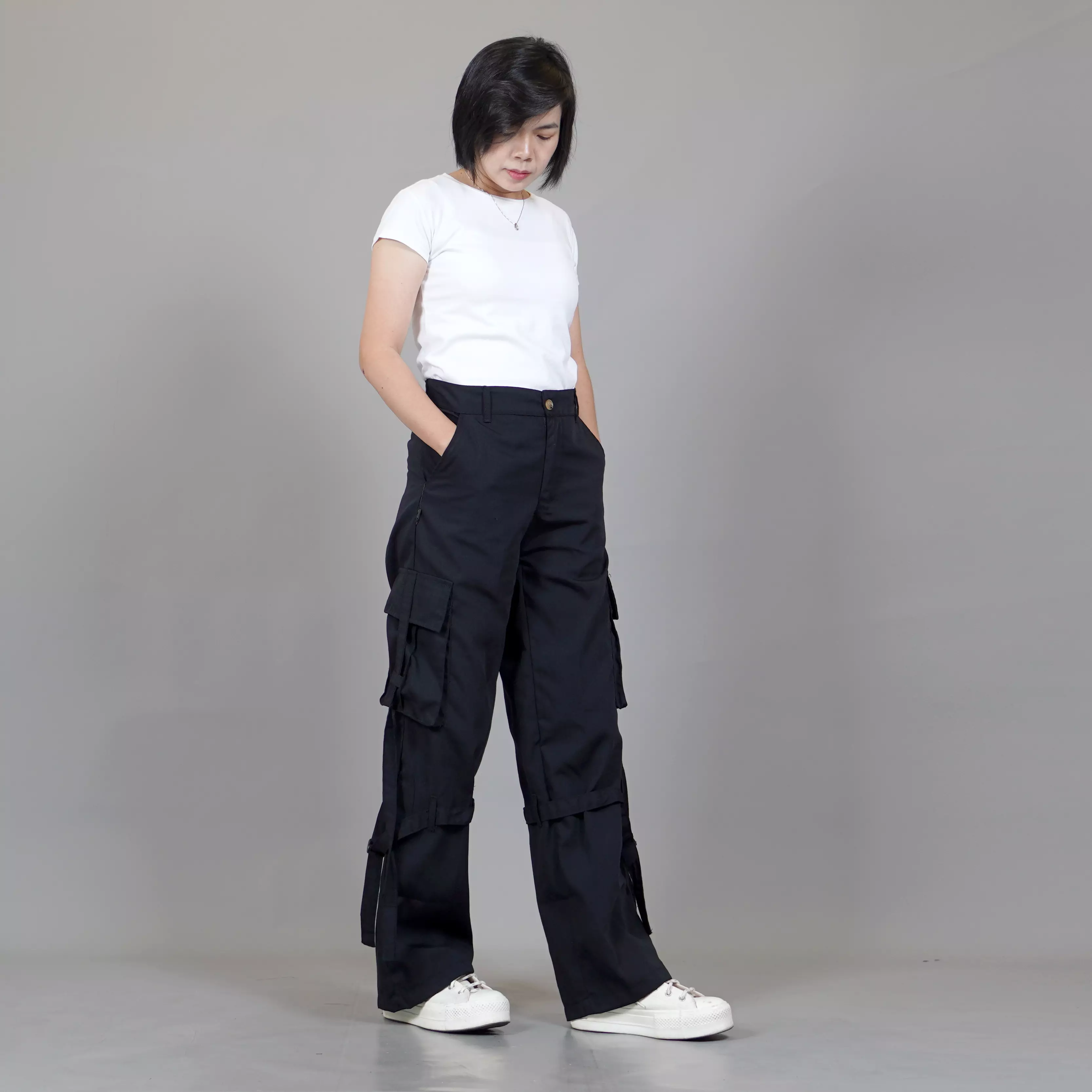 Jual Okechuku JEAN Celana Cargo Hitam Cargo Loose Pants Celana Cargo Loose Fit - HITAM Original ...