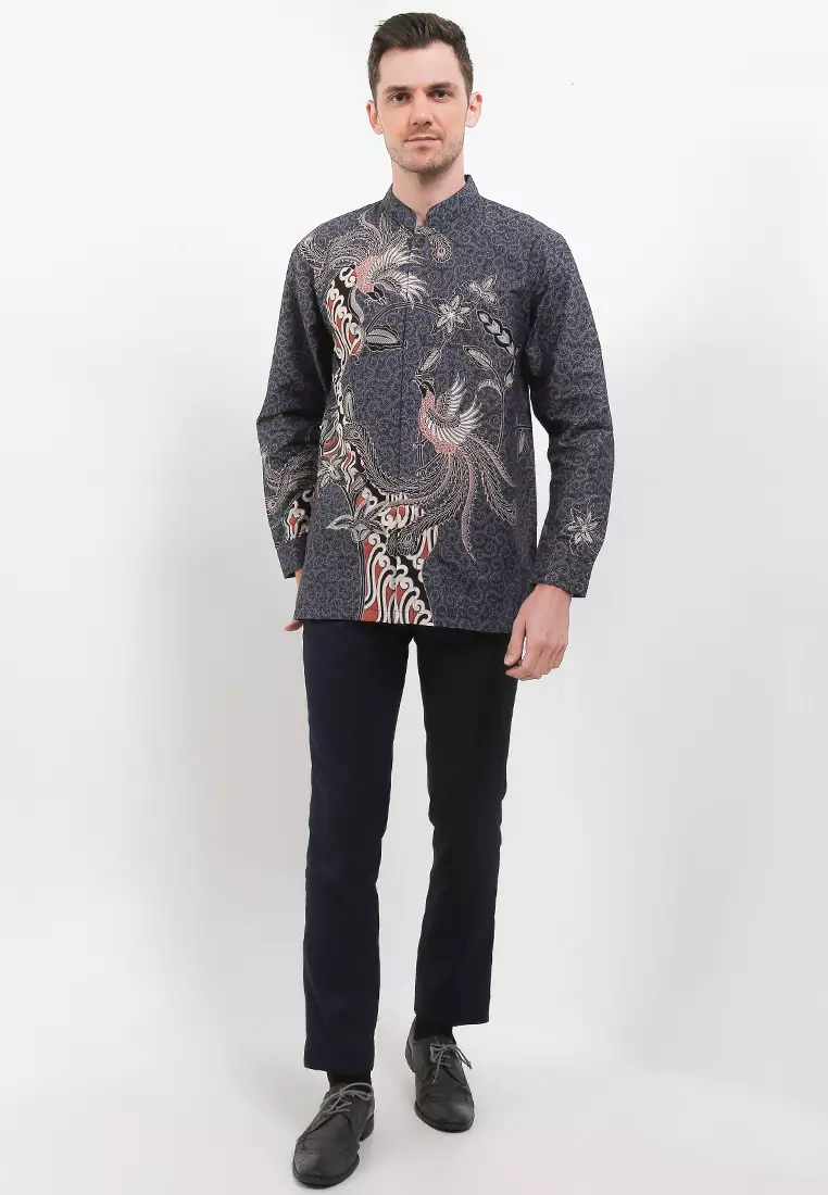 Jual Krisna Batik Surya Shirt Kemeja Koko Katun Lengan Panjang Original ...