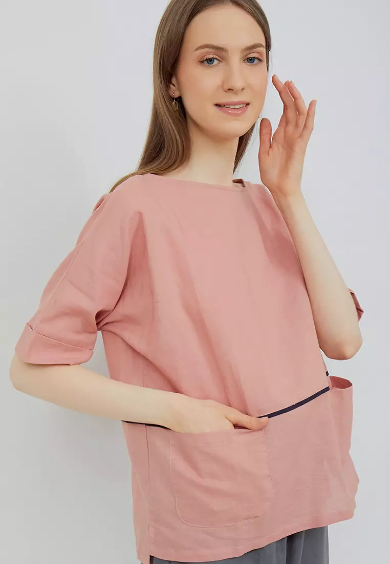 Jual Julia Owers Baju Blouse Wanita Eiko Pink Original 2024 Zalora Indonesia