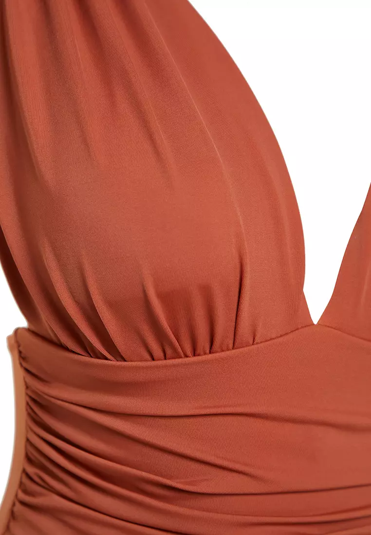 Buy Trendyol Deep Decollete Draped Swimsuit 2025 Online | ZALORA ...