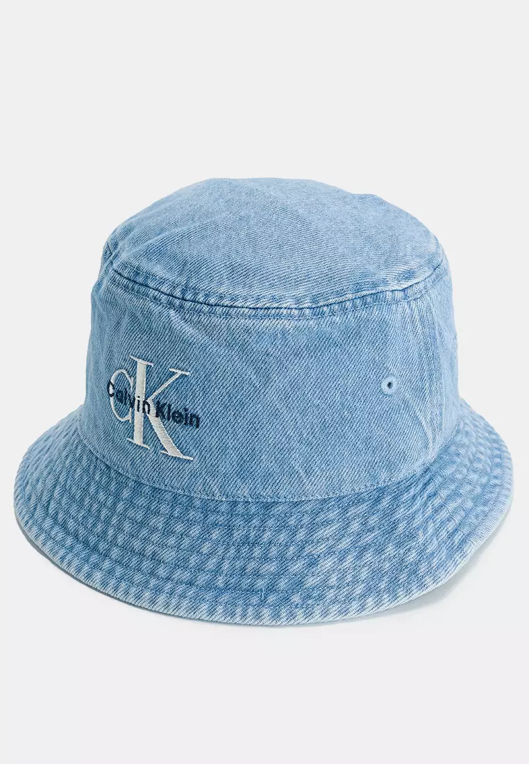 Buy Calvin Klein Monologo Embroidery Denim Bucket Hat 2026 Online | ZALORA
