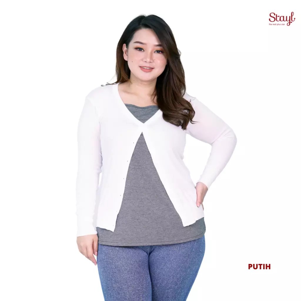 Jual Stayl STAYL Oversize Cardigan Basic 20 Warna Rajut Tebal Kardigan Wanita XL Polos Lengan ...