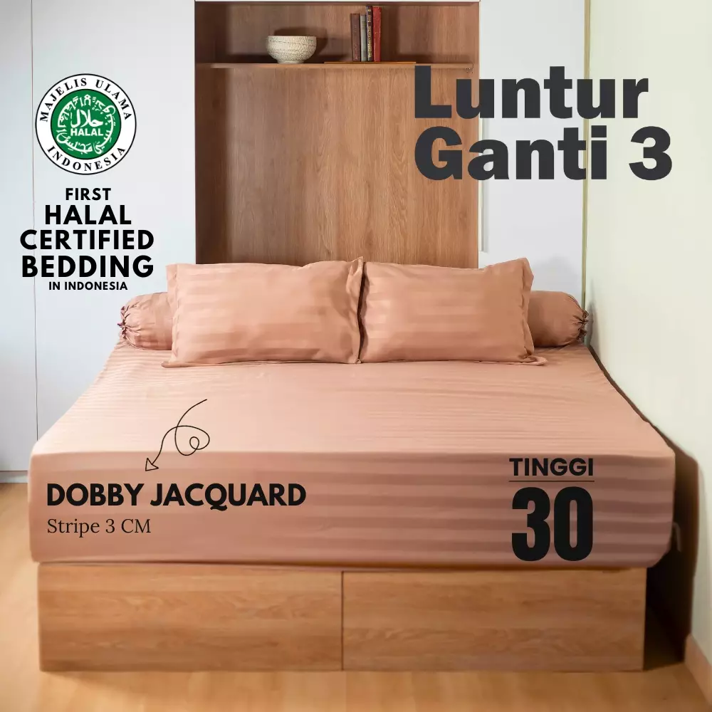 Jual Vito Tinggi 30: Sprei Fitted King 180x200 Microtencel Dobby Stripe ...