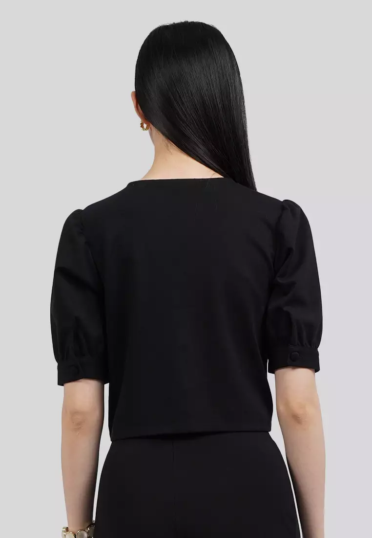 Jual Executive Round Neck Puff Sleeves Top Original 2025 | ZALORA Indonesia