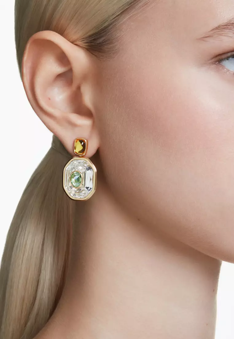 Buy Swarovski Chroma drop earrings, Asymmetrical design, Octagon cut ...