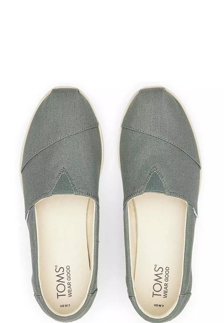 Buy TOMS Toms Women's Alp Midform Slip On - Bonsai Green Canvas 2025 ...