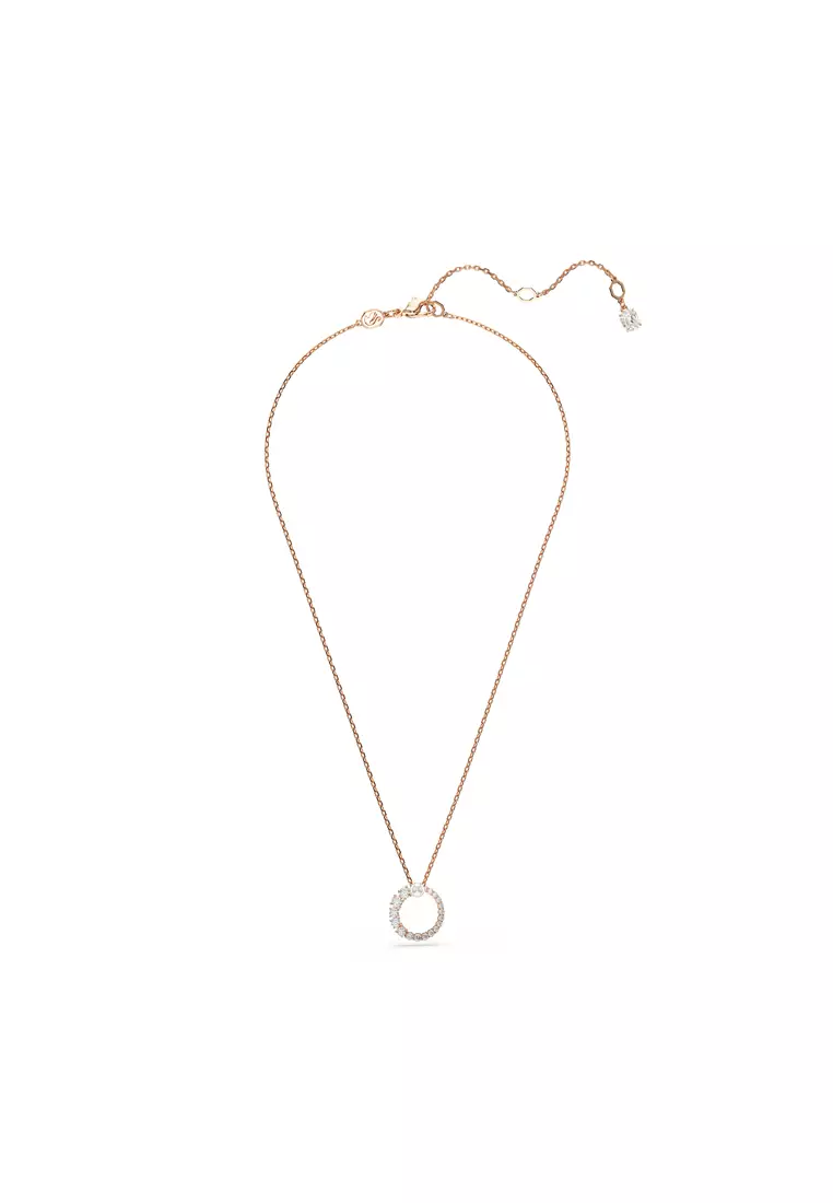 Buy Swarovski Matrix pendant, Crystal pearl, Round cut, White, Rose ...