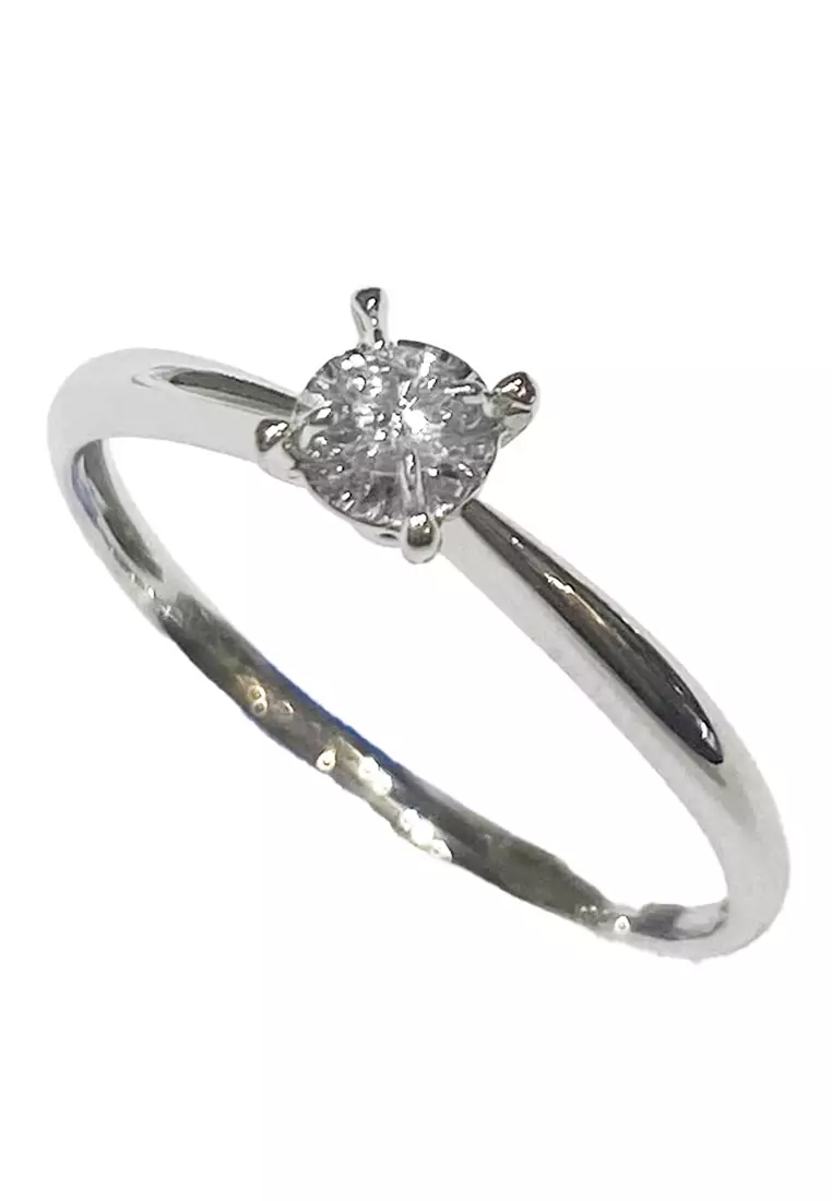 Buy LITZ LITZ 18K White Gold Diamond Ring DR150 Online | ZALORA Malaysia