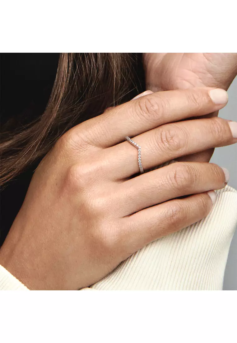 Sparkling wishbone ring gold store