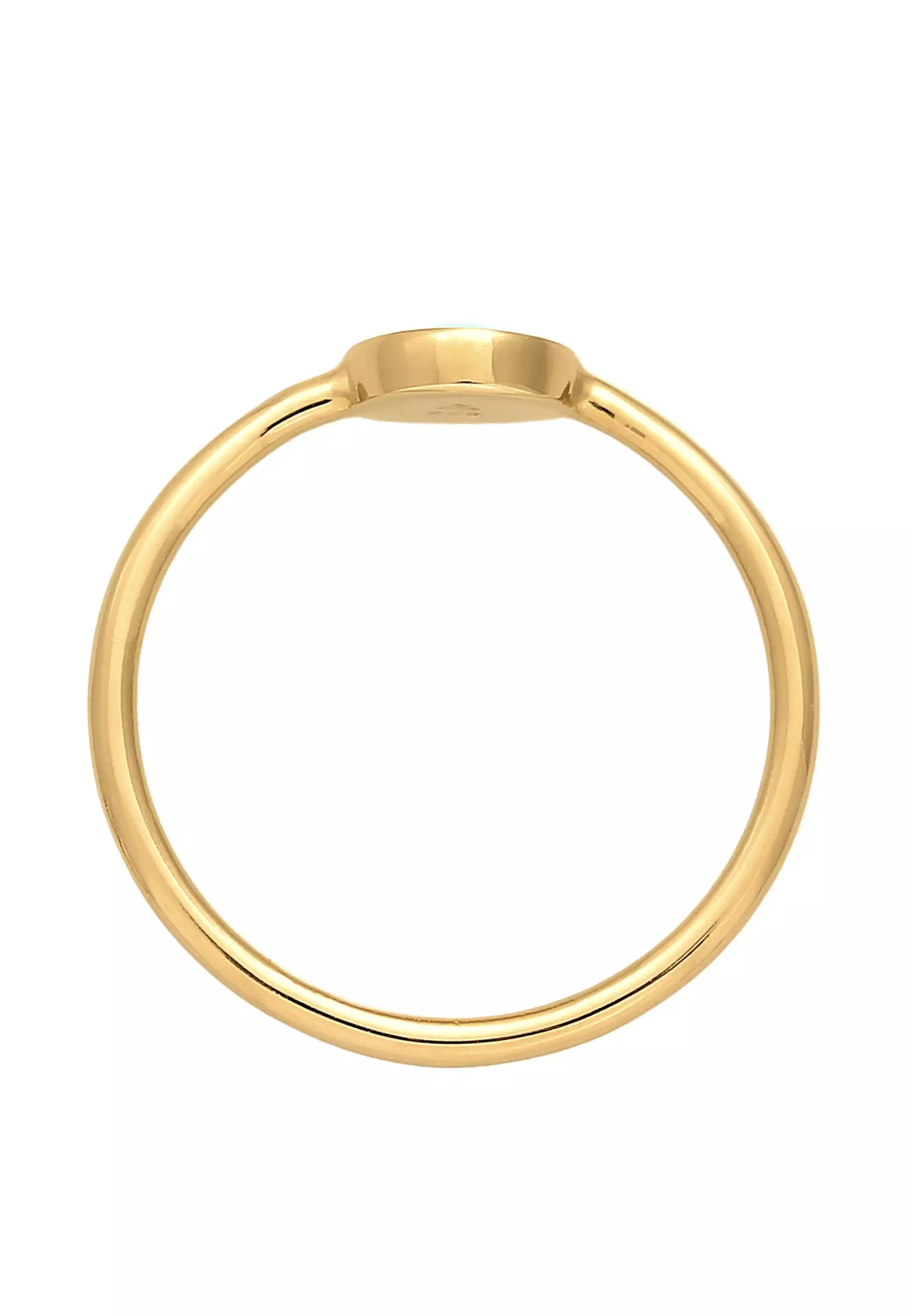 Buy ELLI GERMANY Mint Green Enamel Ring – Gold-Plated Silver 2026 ...