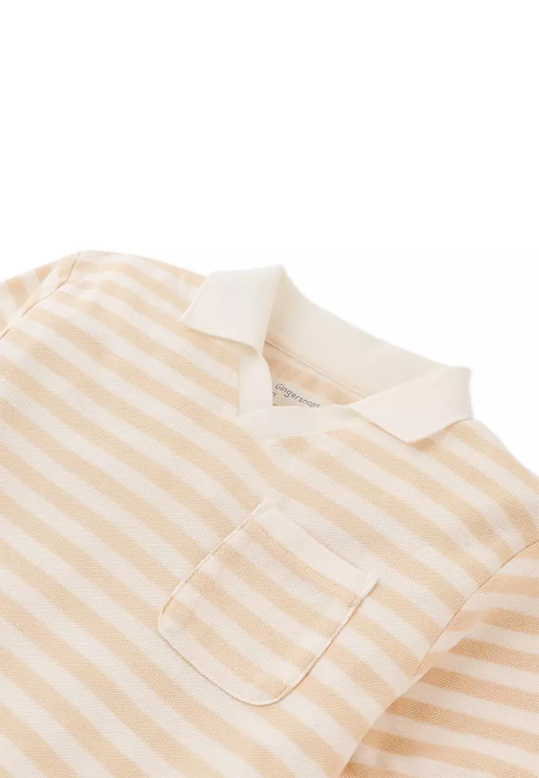 Buy Gingersnaps Patrick Striped Pique Knit Polo Shirt with Pocket 2026 ...