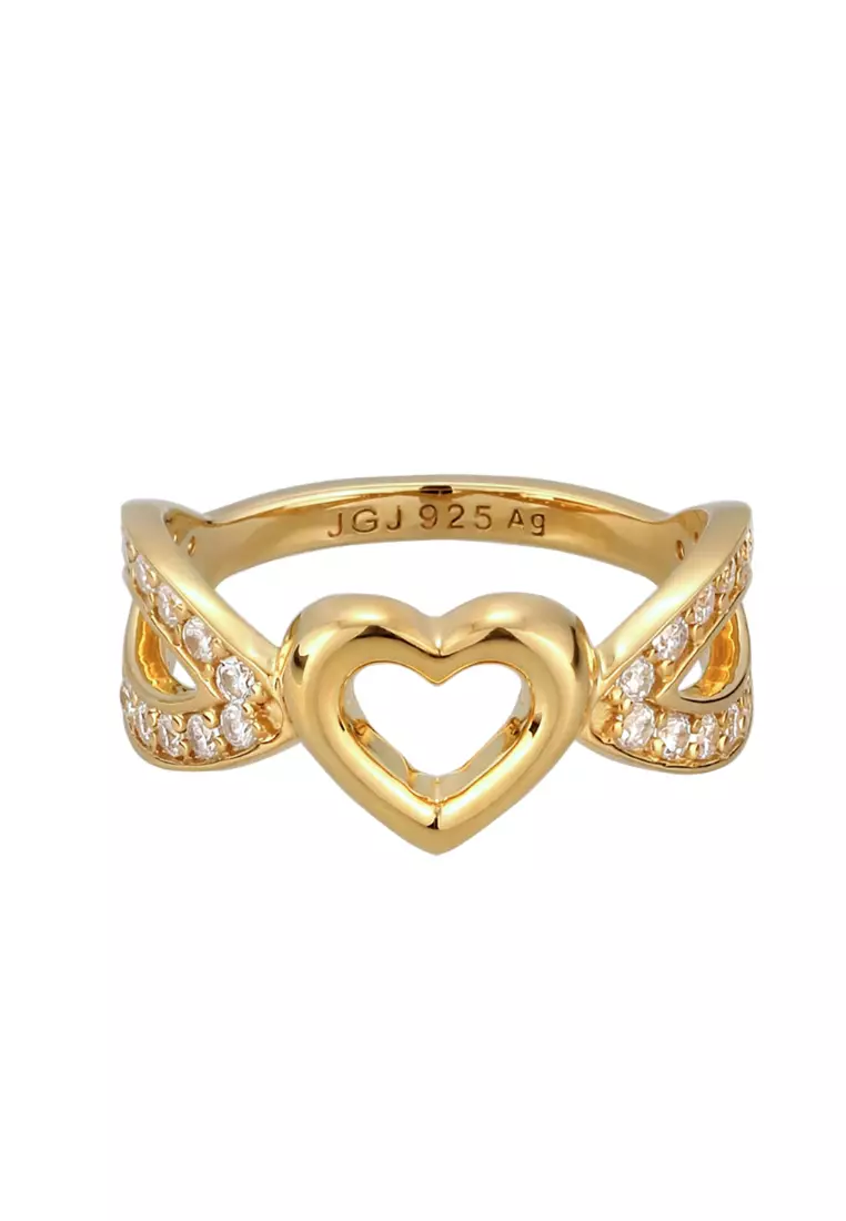 Buy ELLI GERMANY White Zirconia Heart Ring – Gold-Plated Silver 2026 ...
