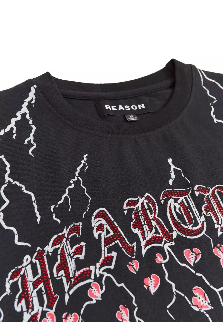 Buy REASON NYC Streetwear - Heartless Short Sleeves Tee - Black Online ...