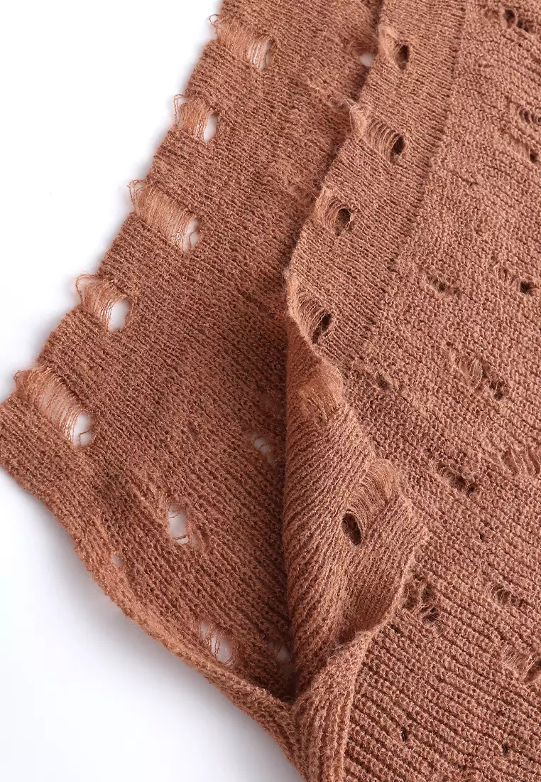 A-IN GIRLS Broken Bottom Hem Round Neck Sweater 2025 | Buy A-IN GIRLS ...