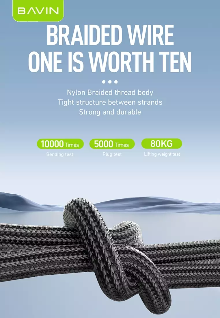 Buy BAVIN CB296 60W Fast Charging Data Cable Transparent Design With 1 ...