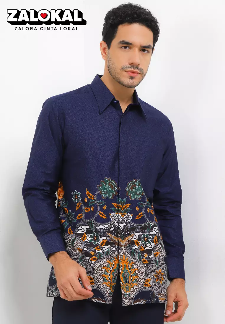 Jual ARJUNA WEDA Kemeja Body Fit Batik Bunga Matahari Original 2024 ...