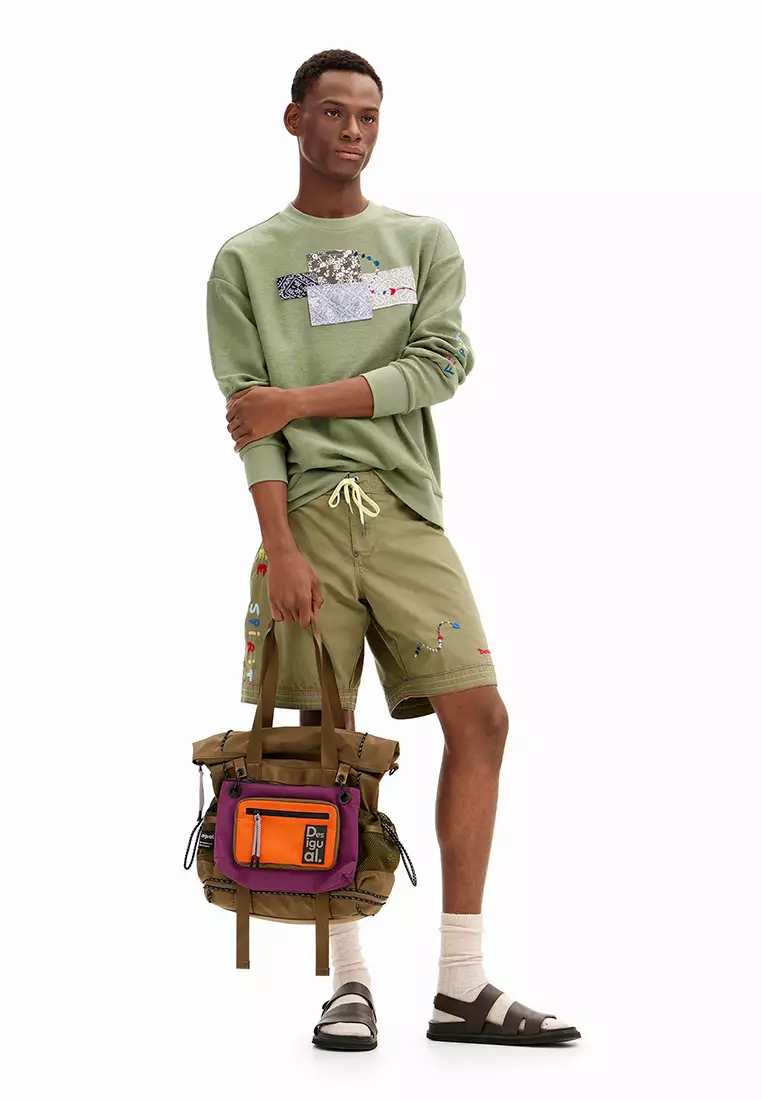 Buy Desigual Desigual Man Embroidered cotton board shorts. 2026 Online ...