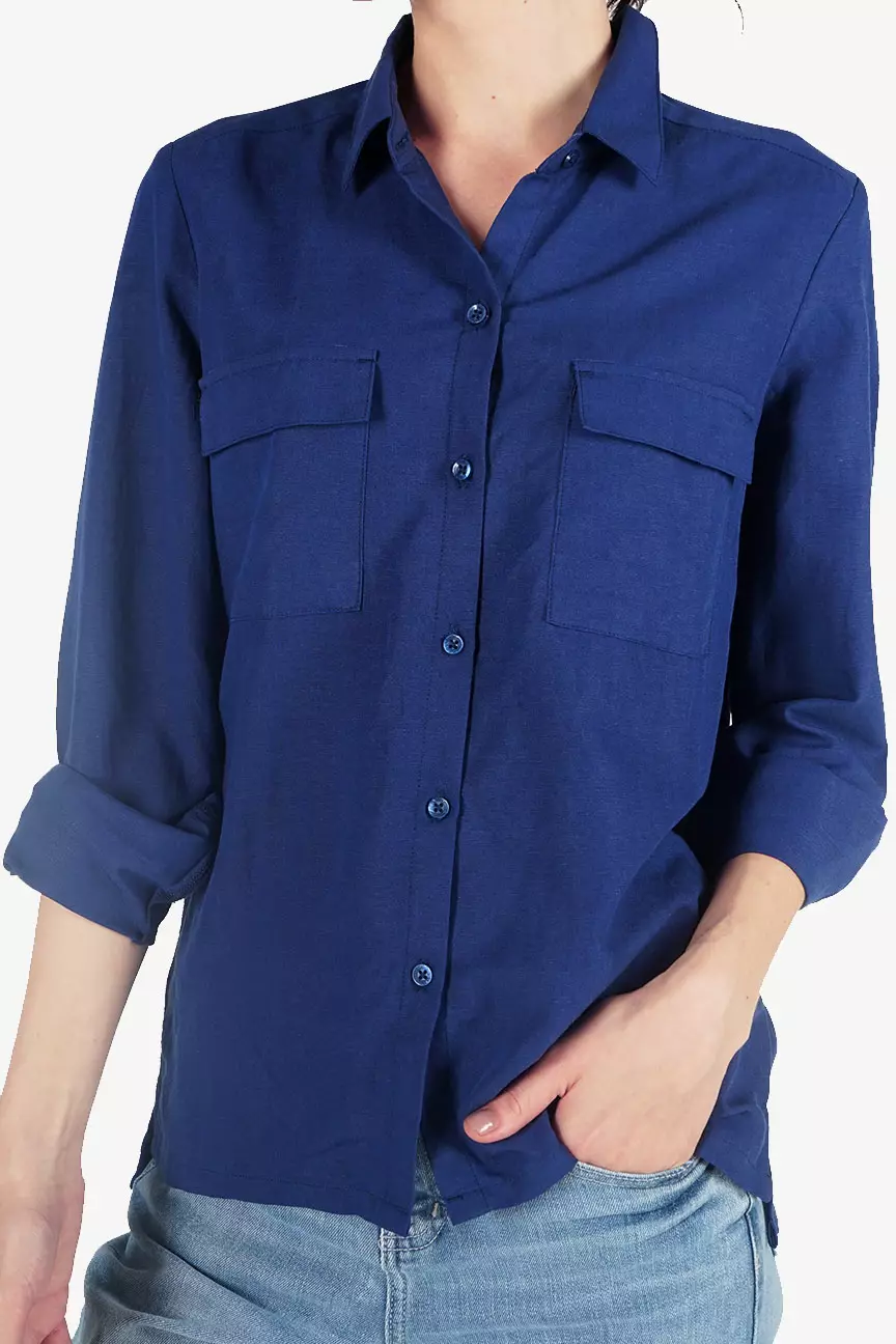 Jual LOGO JEANS Logo Jeans Kemeja Wanita Janny Navy Original 2024 ...