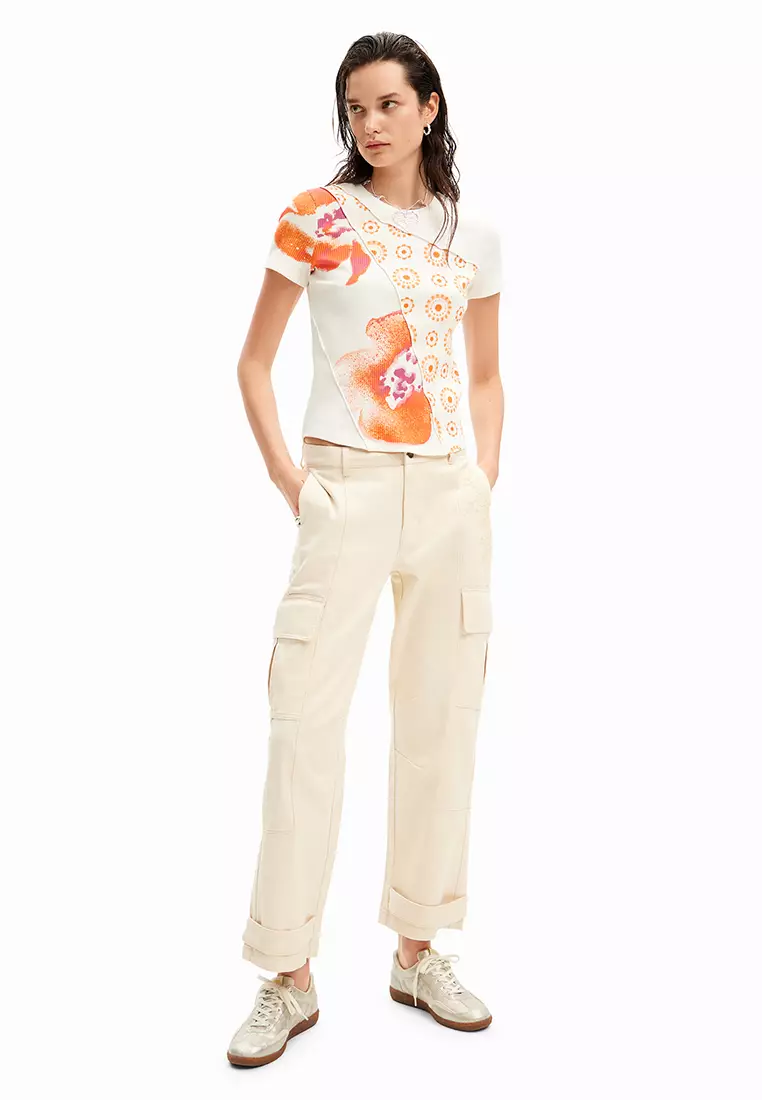 Buy Desigual Desigual Woman Patchwork floral T-shirt. 2025 Online | ZALORA