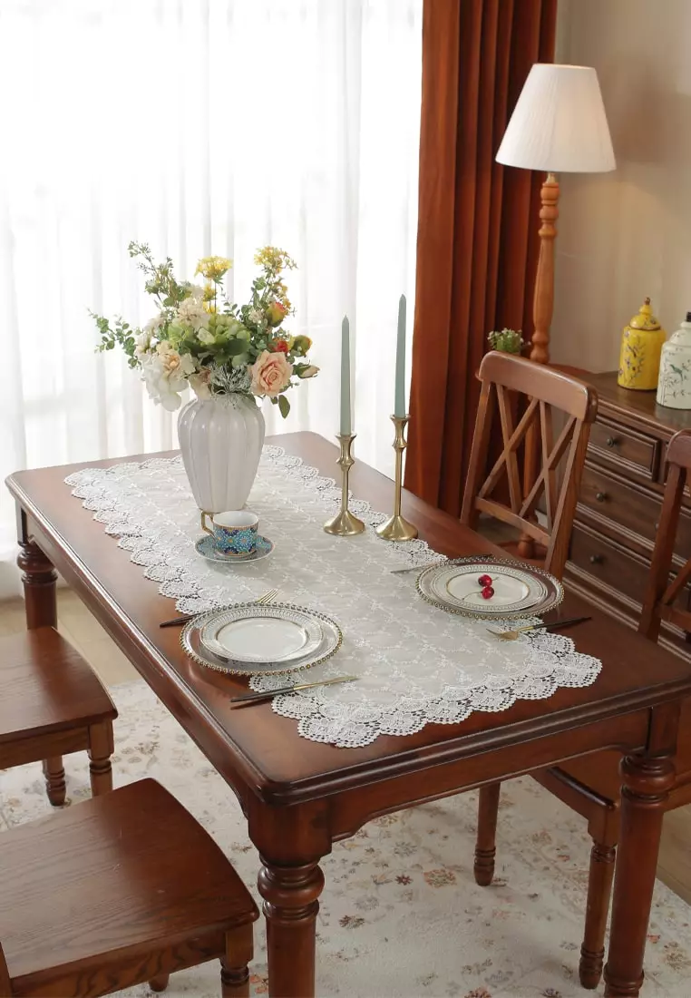 Buy RamsHomeDecor Embroidered Lace / Runner / Runner Coffee Table ...