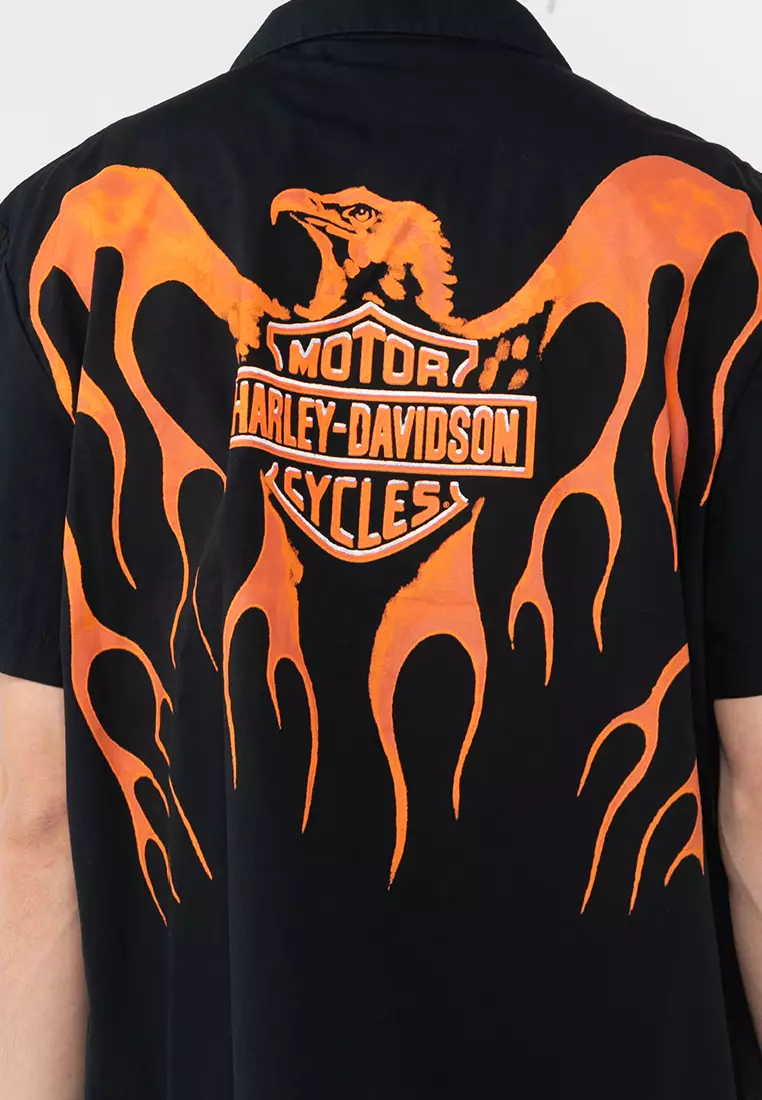 Buy Harley-Davidson Harley-Davidson Burning Eagle Short Sleeve Shirt 2024 Online | ZALORA ...