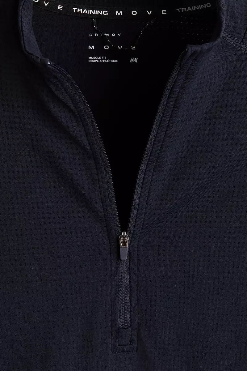 Buy H&M Muscle Fit Zip top sports top with DryMove™ 2026 Online ...