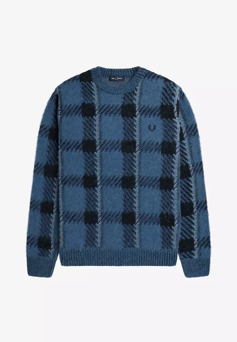 FRED PERRY Glitch Tartan Jumper