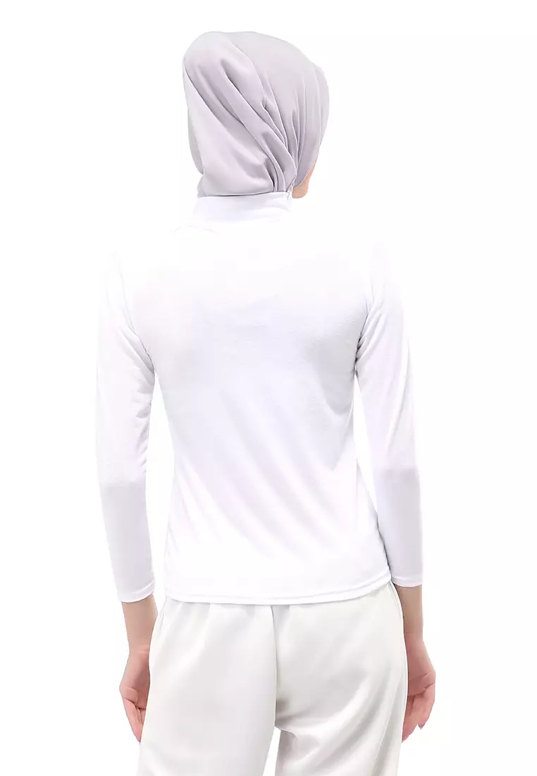 Jual Evernoon Sabrina Manset Kaos Muslimah Atasan Wanita Long Sleeve Polos Relaxed Fit - Putih ...