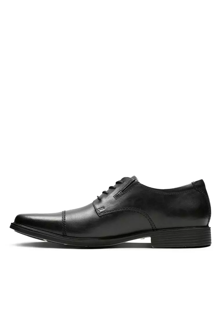 Buy Clarks Mens Tilden Cap Formal Shoes Black Leather - Wide Fit 2026 ...