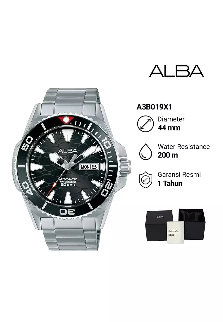 Jual Alba Alba Mechanical - Jam Tangan Automatic Pria - Black Pattern ...