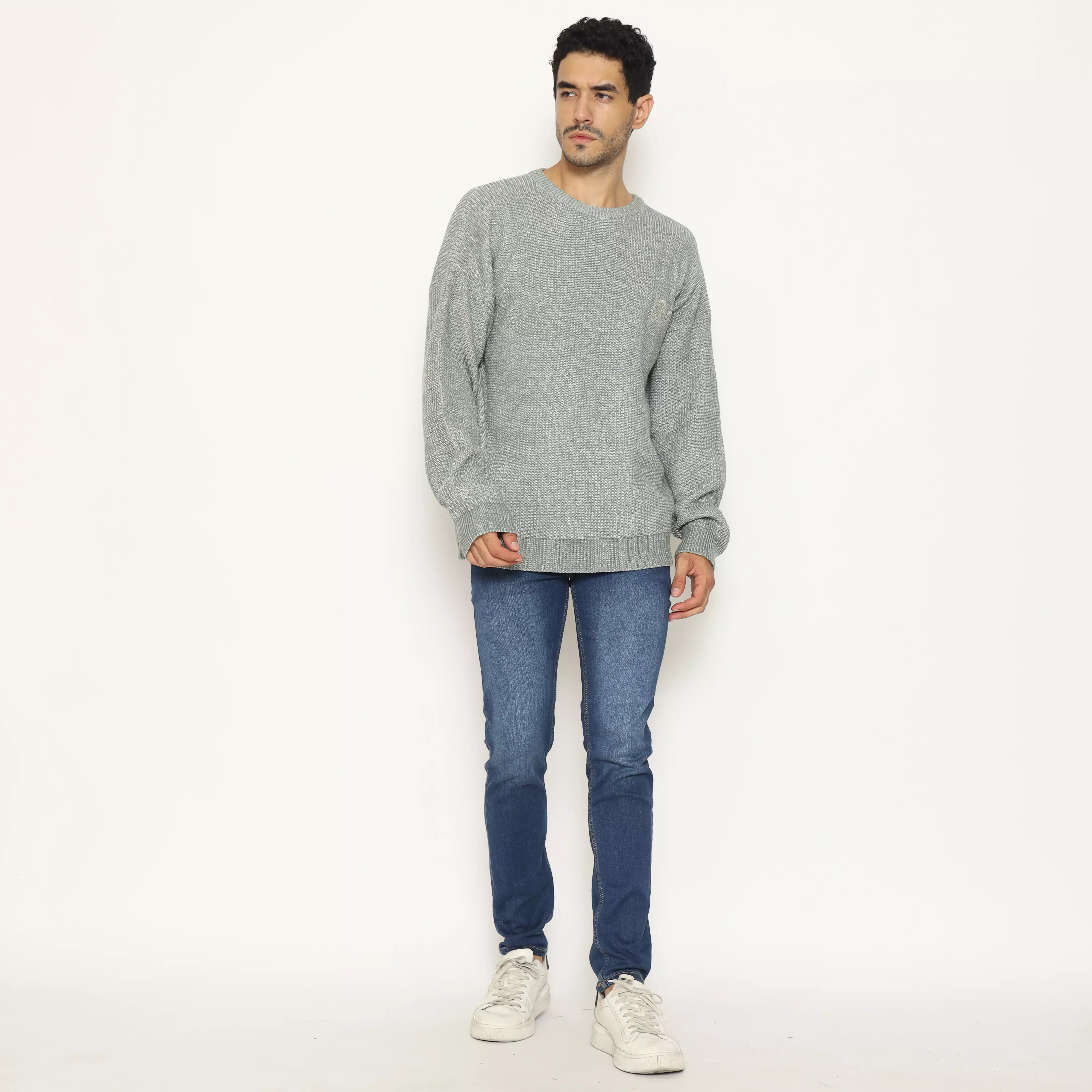 Jual Larusso Larusso Malibu & Cabana - Finn 2 Tone Knit Crewneck Jacket ...