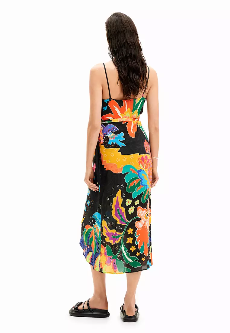Buy Desigual Desigual Woman Jungle design wrap midi dress. 2025 Online ...