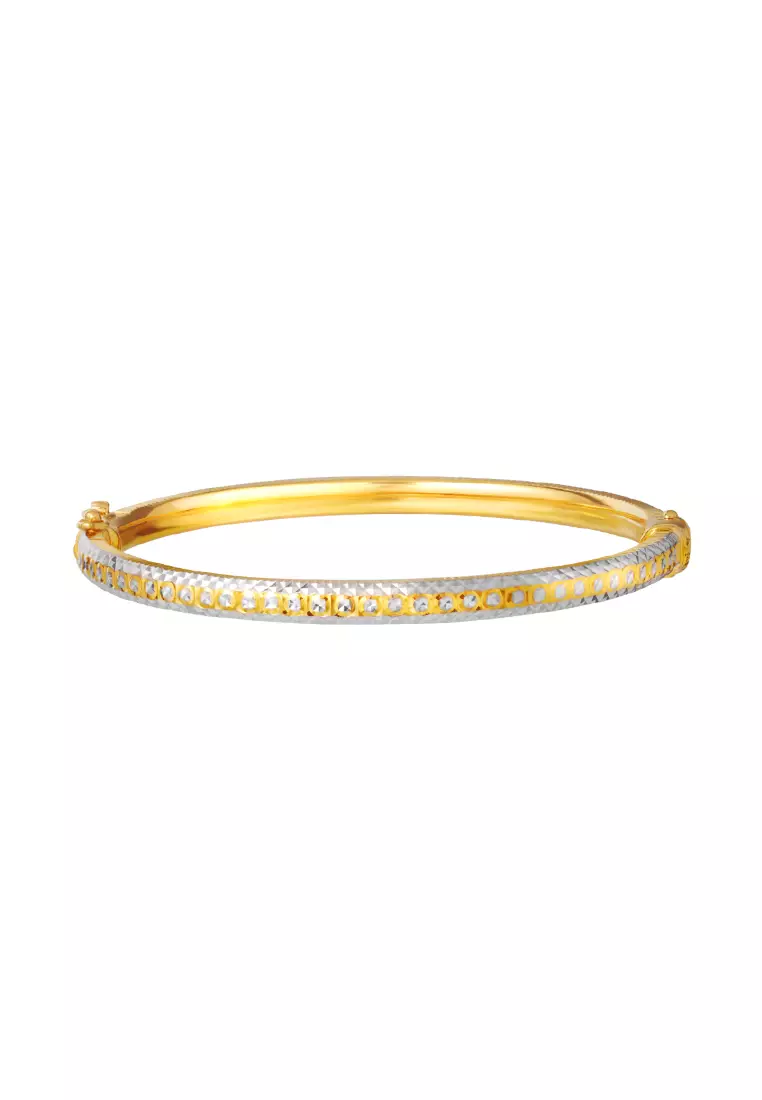 Buy TOMEI TOMEI Dual-Tone Thin Bangle, Yellow Gold 916 2025 Online ...