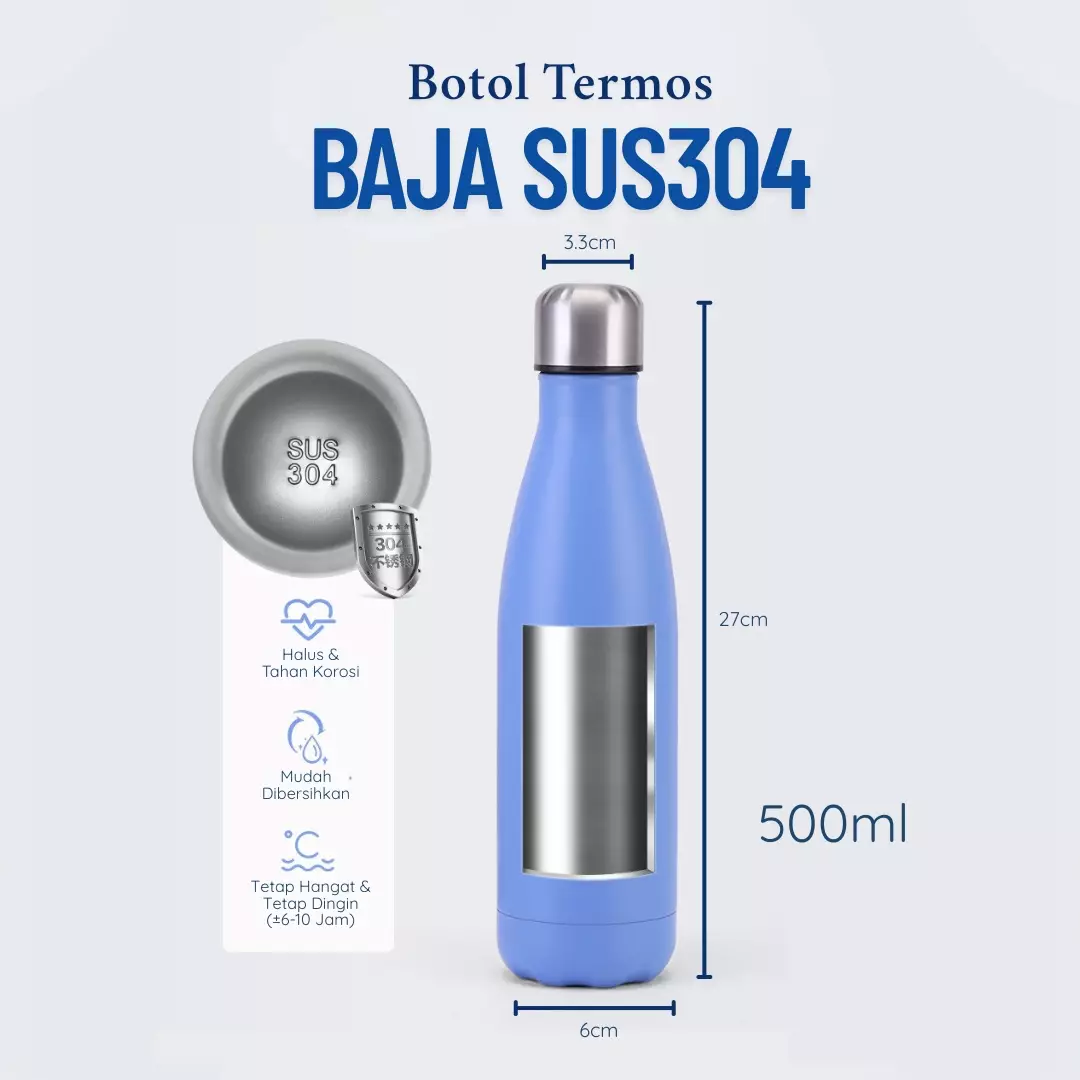 Jual WAKAKIDS Wakakids Botol Minum Termos Bowling Stainless Steel Tumbler Portable Polos 500ml ...