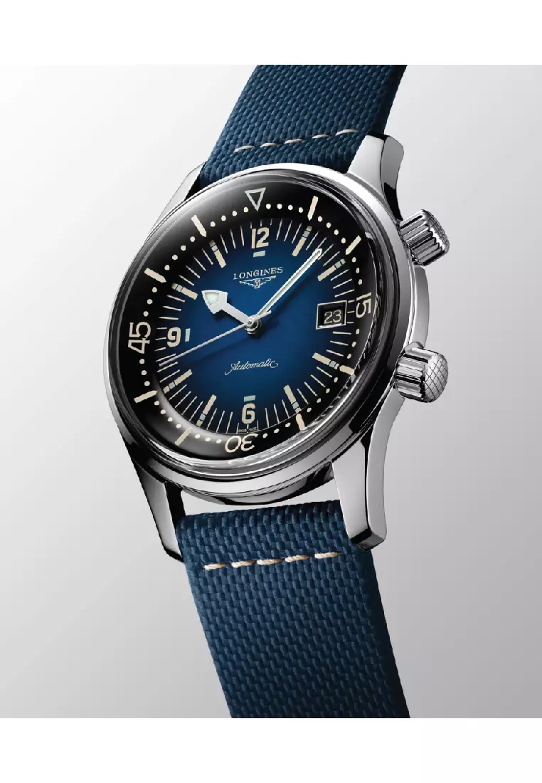 Buy Longines Longines Legend Diver Automatic Leather Strap Watch ...