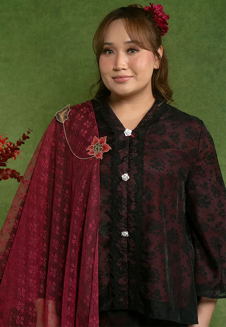 Buy Lubna Laila Plus size Kebaya with Shawl Online | ZALORA Malaysia